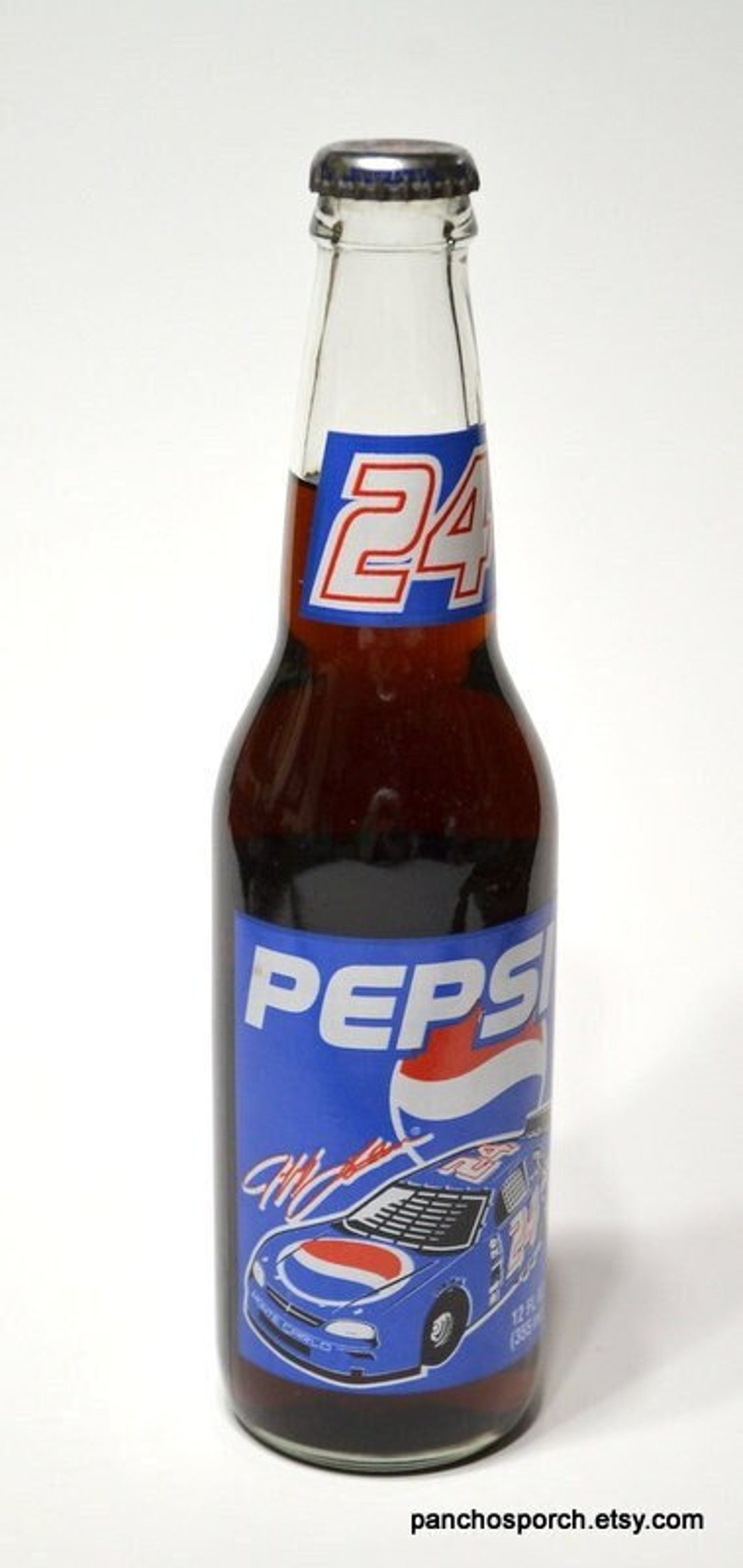 Vintage PEPSI NASCAR Bottle Jeff Gordon Race Car 24 Collectible Glass ...
