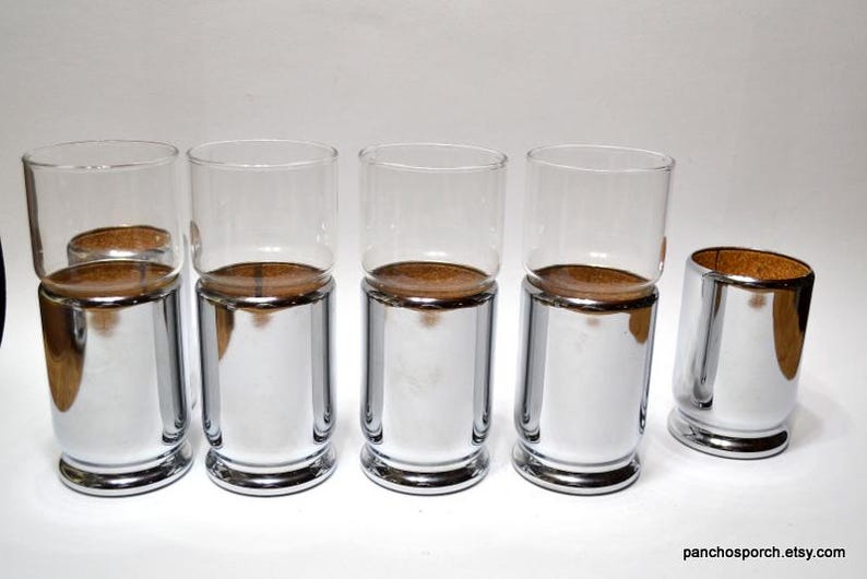 Vintage HELLERWARE Pitcher Set 1950s Insulated Chrome Glass Mid Century ...