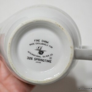 Vintage SPRINGTIME Creamer Pitcher Floral White Flowers Platinum Rim ...