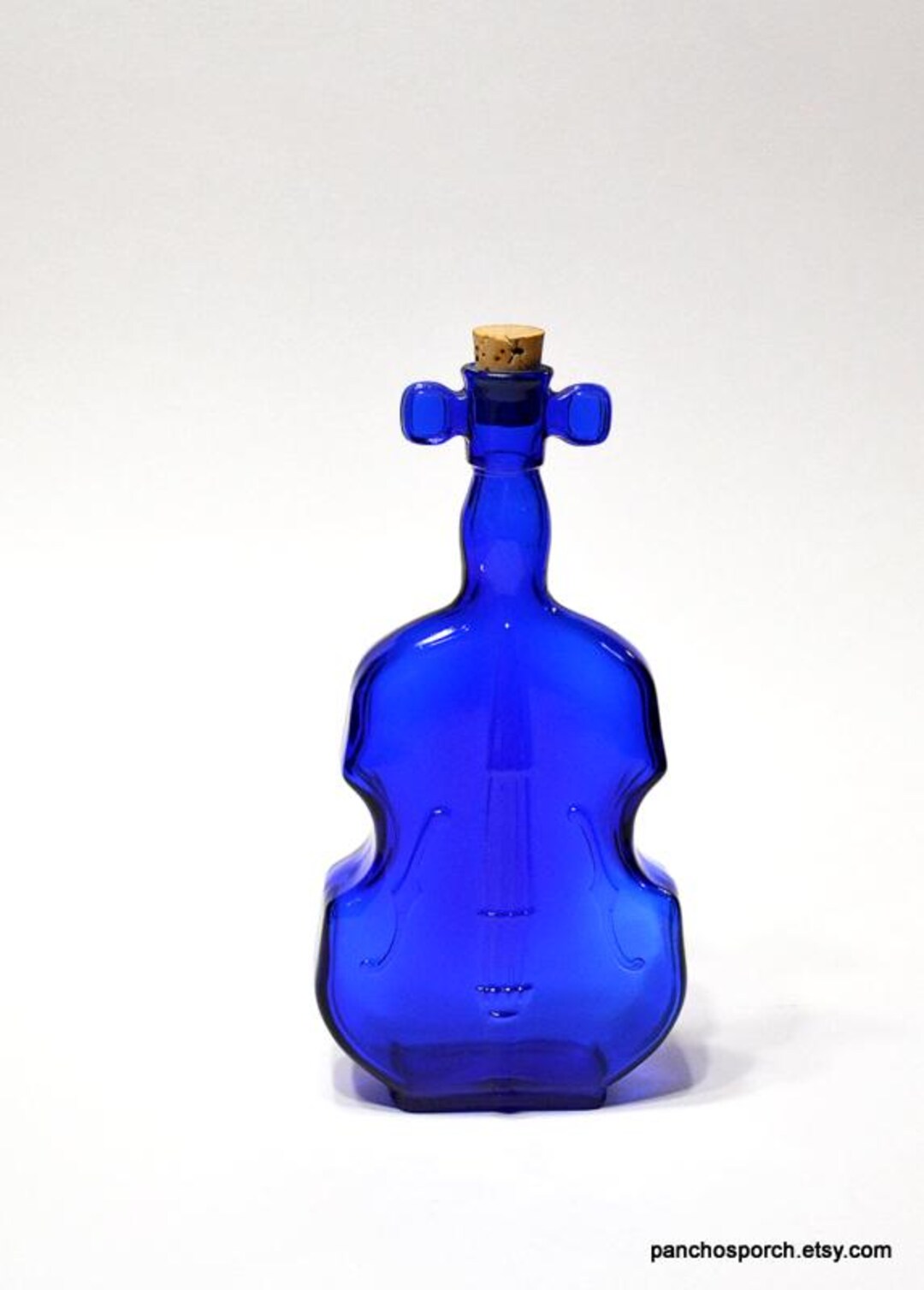 Vintage Cobalt Blue Glass Violin Bottle Viola Fiddle Glass Musical ...