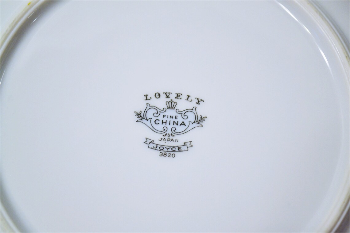 Vintage Joyce China Vegetable Bowl: Gray Pink Leaf Scroll, Silver Rim ...