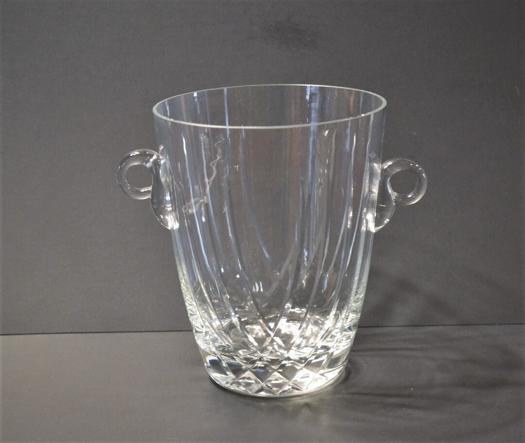Vintage Crystal Ice Bucket Elegant Barware Simple Modern Cut Crystal ...