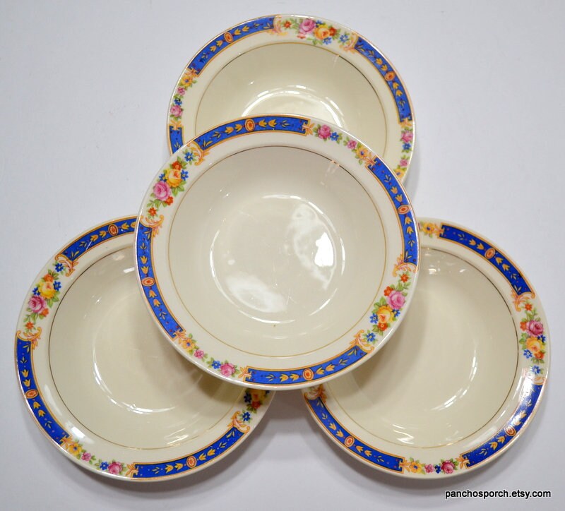 Vintage TST Art Deco Fruit Bowls: Floral China Set of 4 - Etsy
