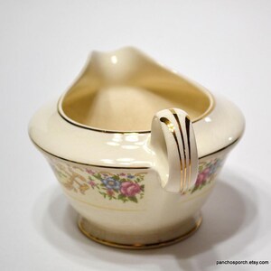 Vintage Edwin Knowles FLORAL Creamer Pitcher Pink Blue Flowers Scrolls ...