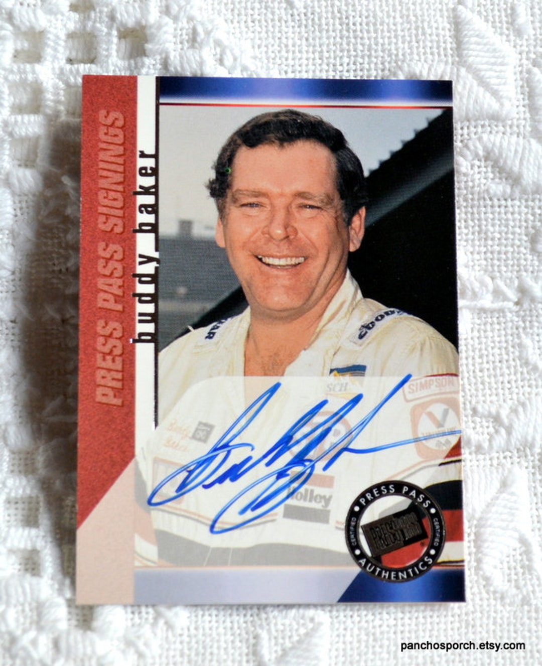 Buddy Baker Autographed NASCAR Trading Card: 2000 Press Pass ...