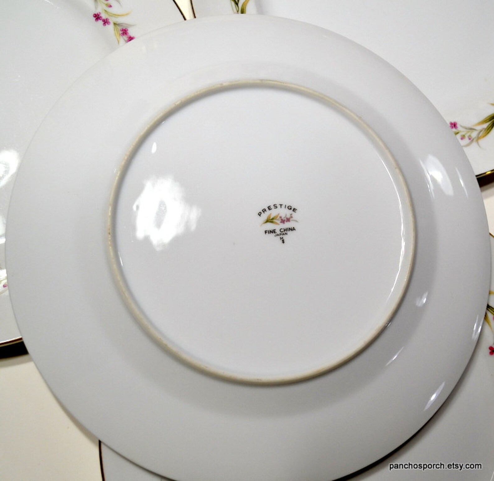 Vintage Prestige Dinner Plate Set of 4 Pink Floral Green - Etsy