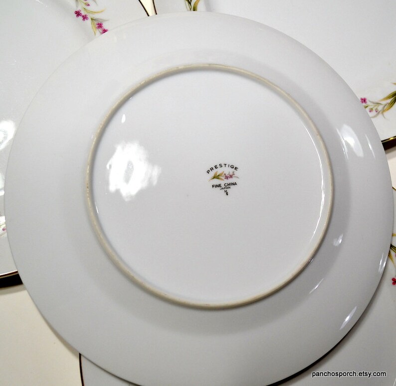 Vintage Prestige Dinner Plate Set of 4 Pink Floral Green - Etsy