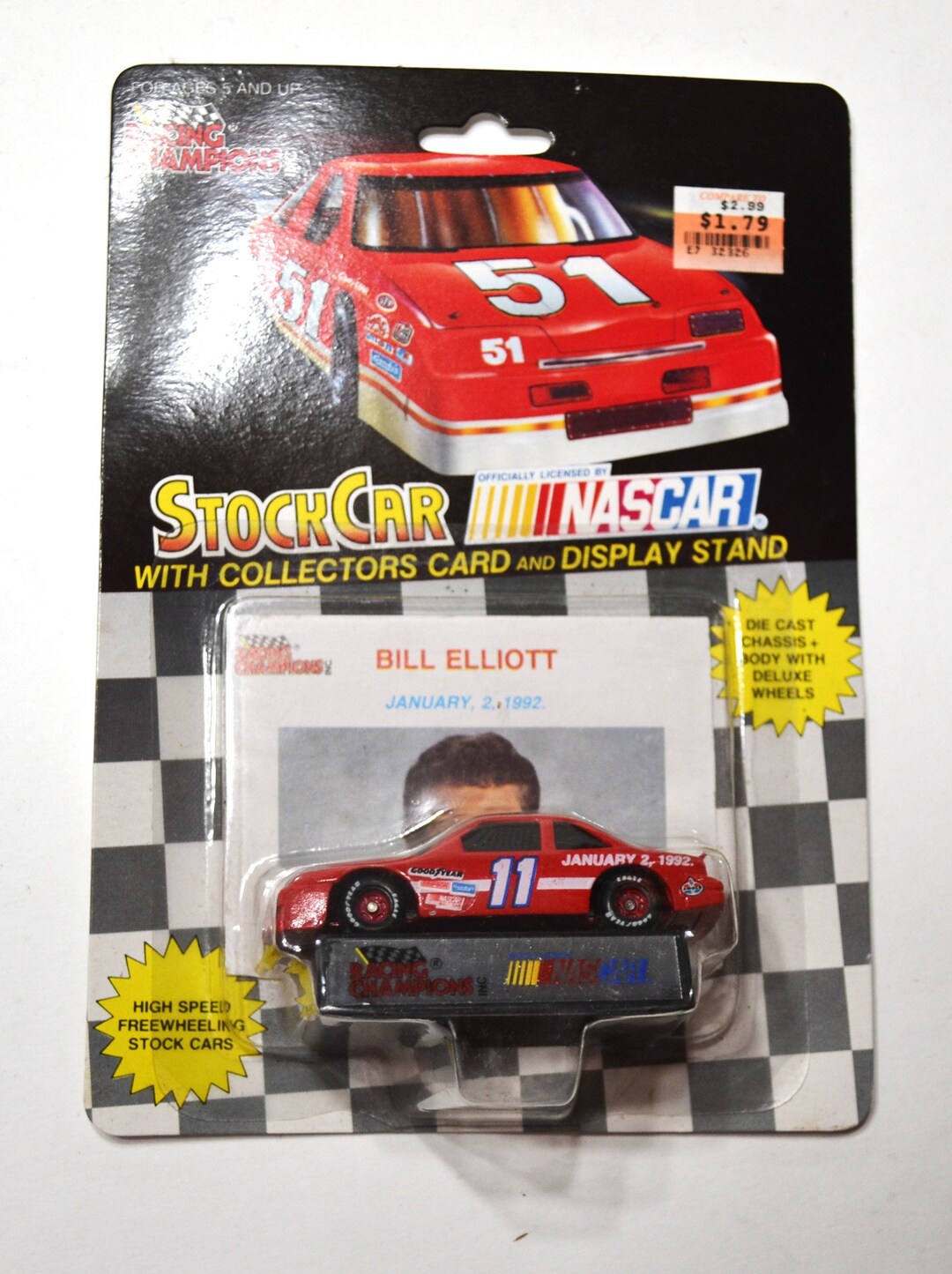 Vintage BILL ELLIOTT No 11 Diecast Car 1/64 Scale 1992 Melling Racing ...