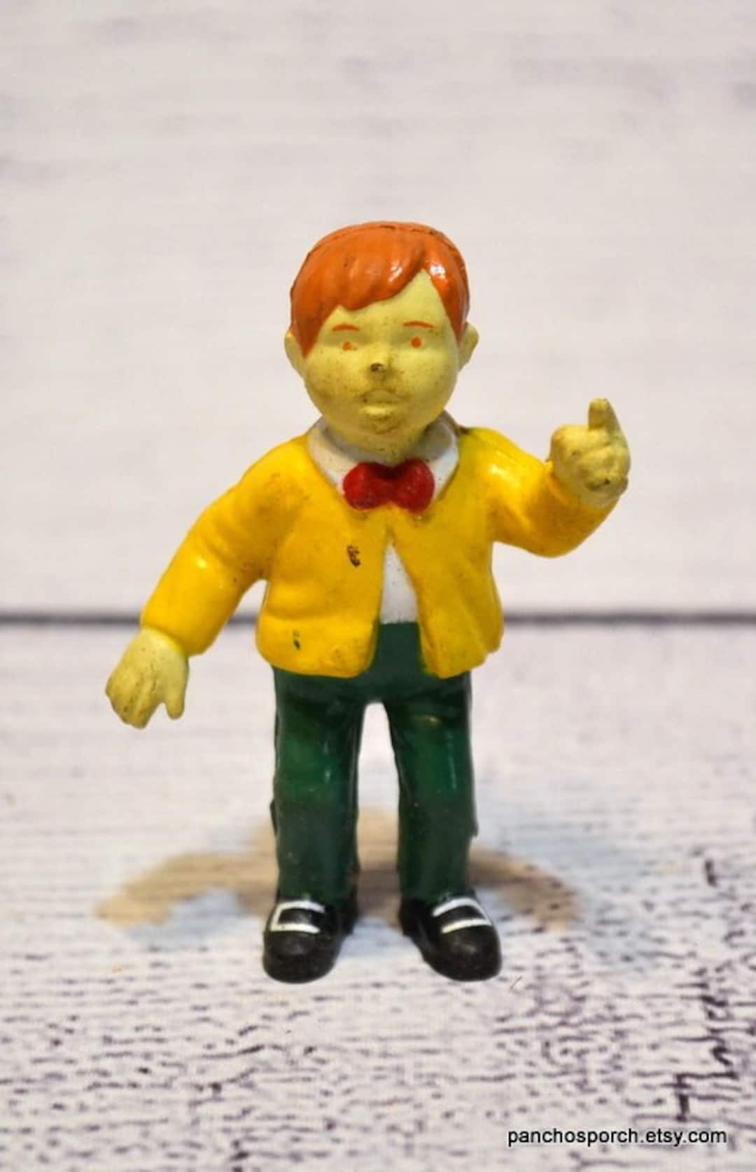 Vintage Rhymekins Boy Man Figurine Yellow Jacket Green Pants Toy Action ...