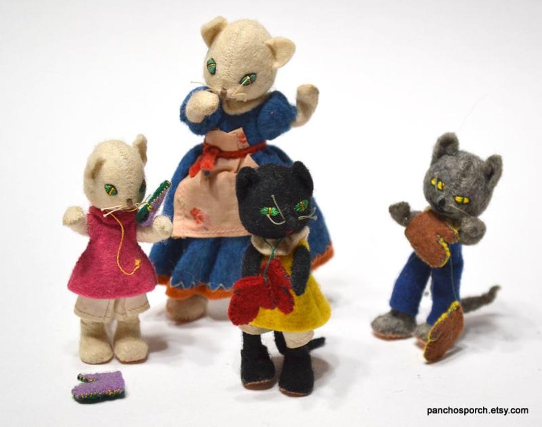 Vintage BAPS Three Little Kittens Family 1950's Childrens Toy Mother ...