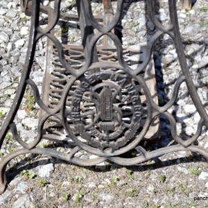 Vintage Treadle Sewing Machine Base Singer Cast Iron Black Heavy Metal ...