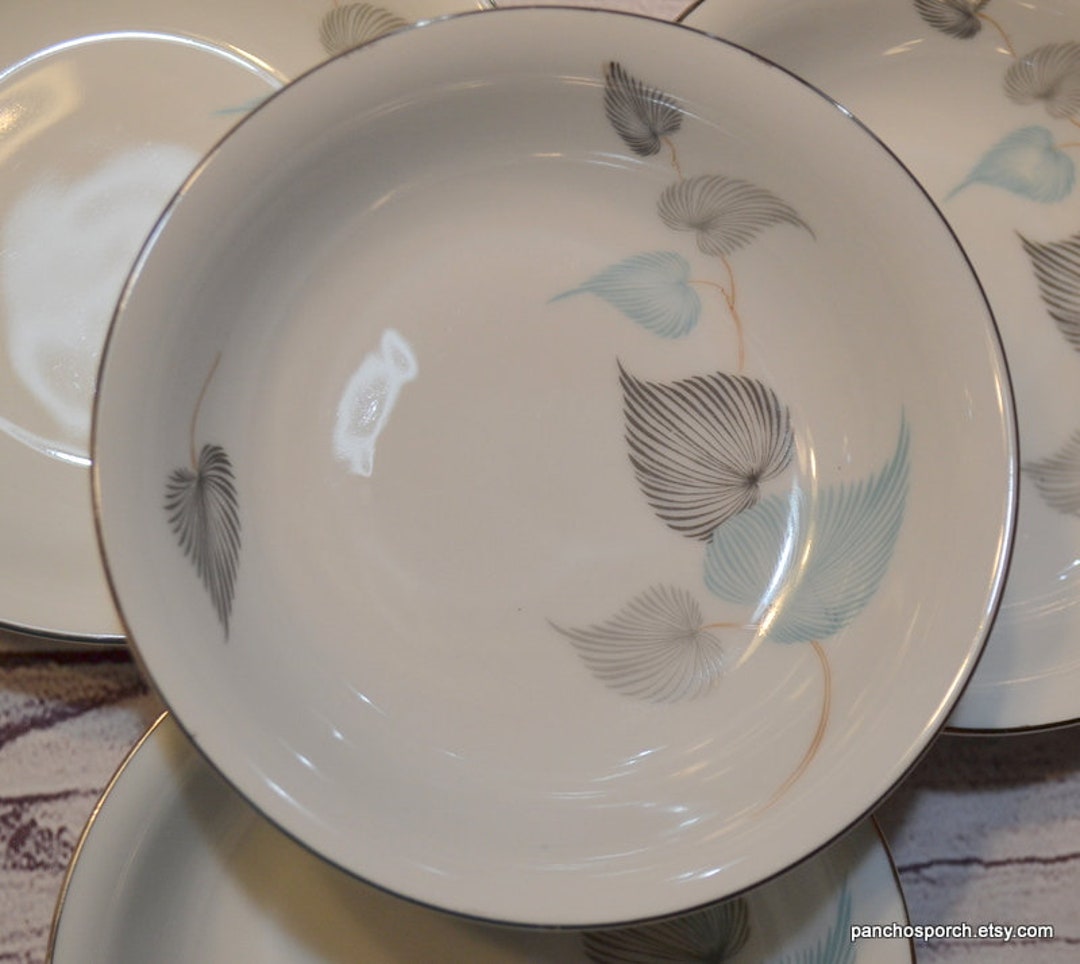 Vintage Eschenbach Baronet Shirley Fruit Bowl Set of 4 Aqua Blue Gray ...