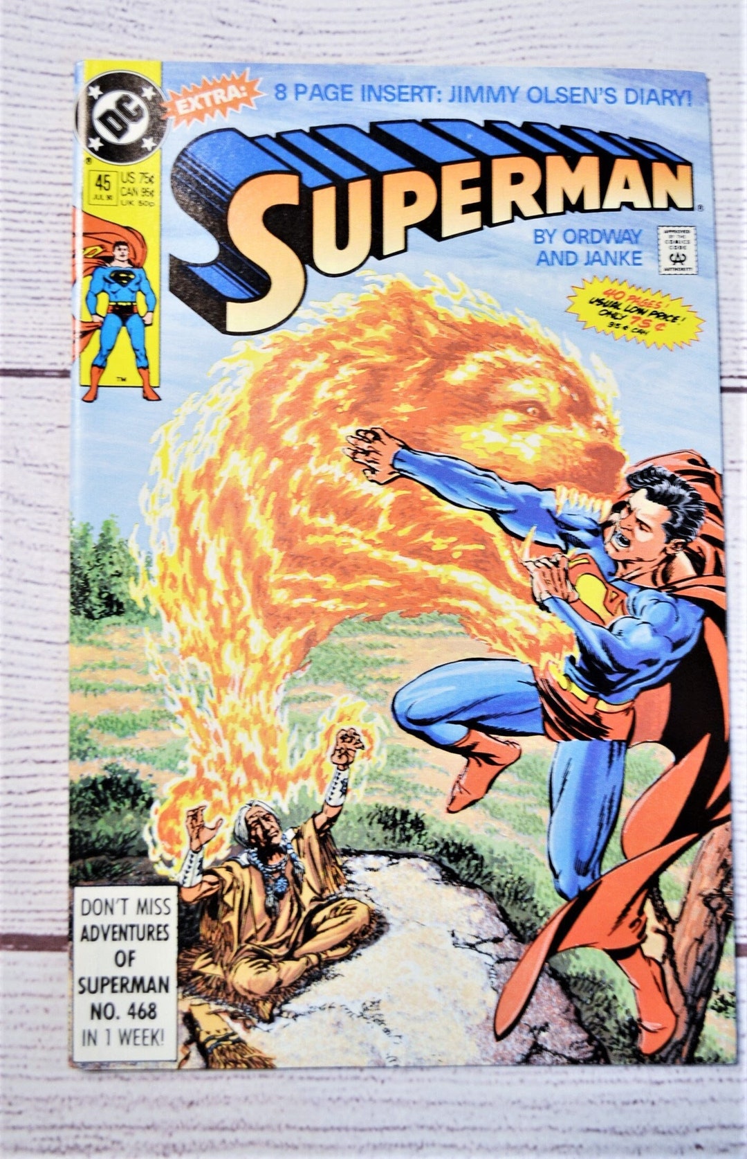 Vintage Superman Comic Book July 1990 Number 45 DC Comics Collectible ...