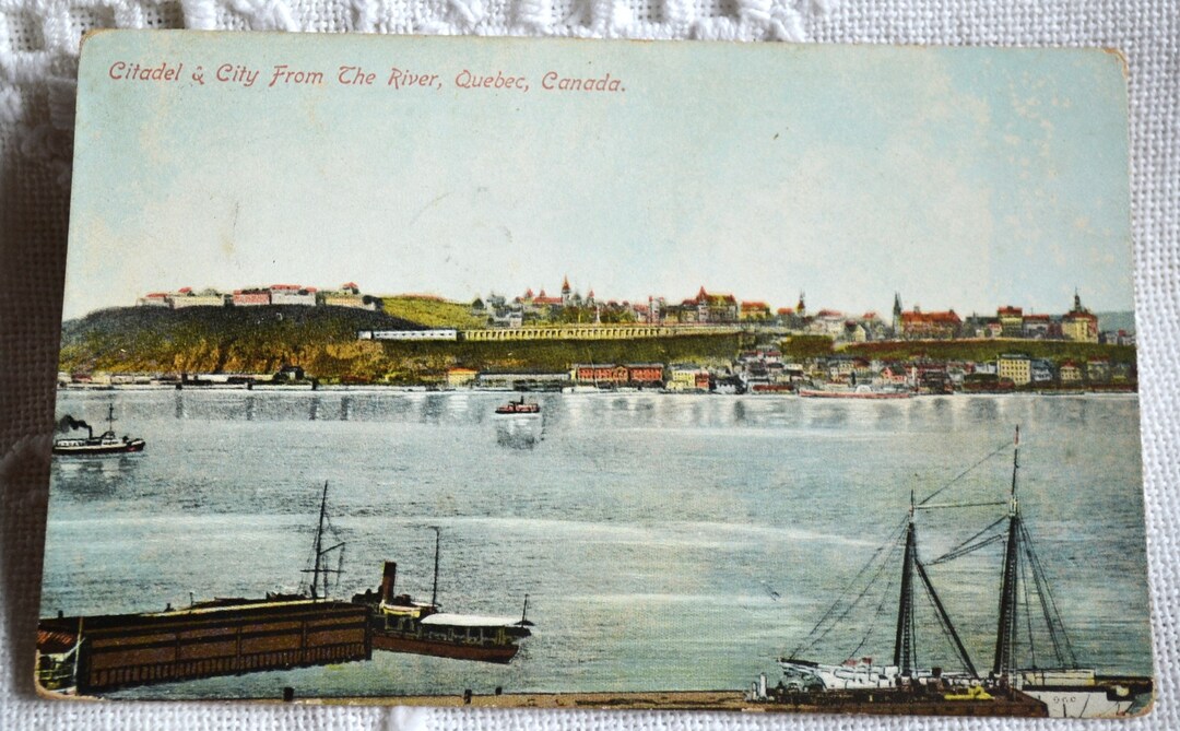 Vintage CANADA Postcard Citadel City View Quebec Skyline Cityscape 1909 ...
