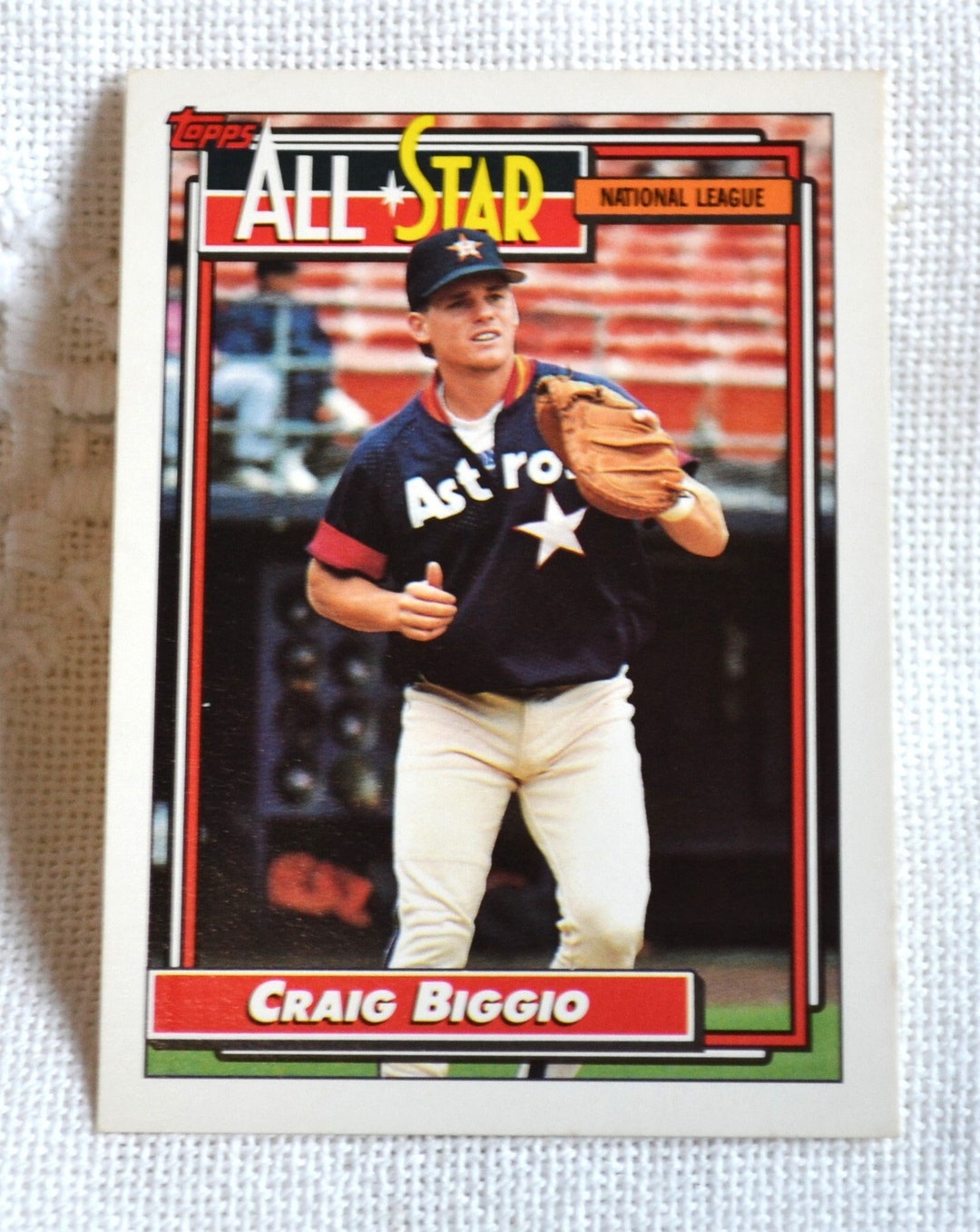 CRAIG BIGGIO No 393 Baseball Card 1992 Topps Trading Card All Stars MLB ...