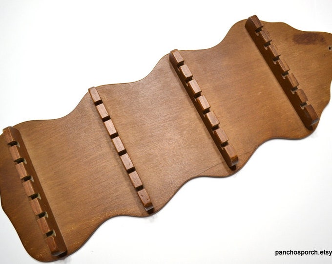 Vintage Wood Spoon Rack Spoon Collection Display 24 Slot Utensil Holder ...