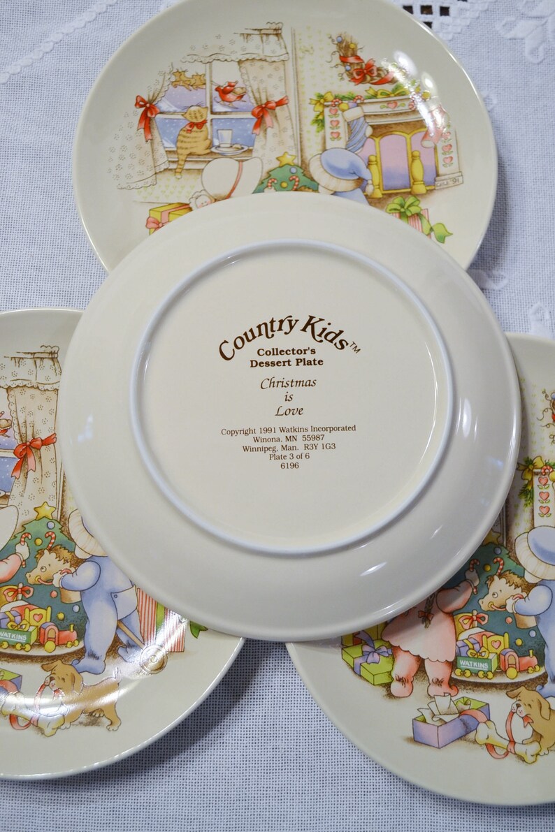 Vintage Country Kids Dessert Plate Set of 4 Plate 3 of 6 | Etsy