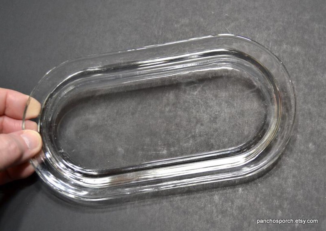 Vintage Glass Butter Dish Insert Clear Oval Glass Tray Replacement ...