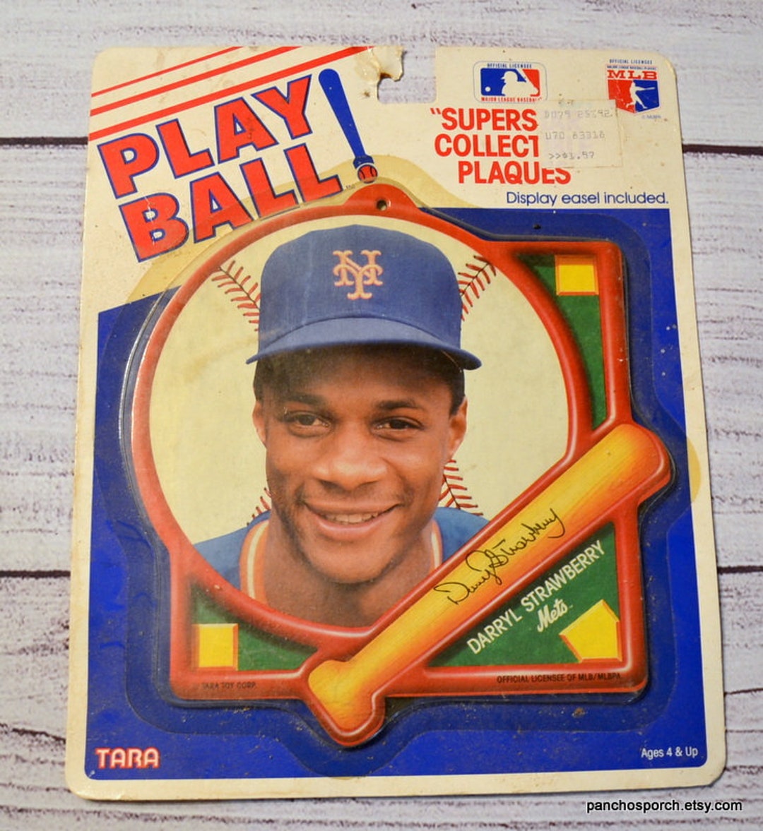 Vintage Play ball Darryl Strawberry Superstar Plaque MLB Baseball New ...
