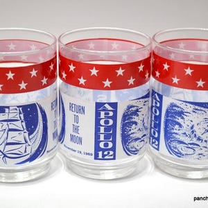 Vintage Apollo 12 Glass Tumblers: 1969 NASA Space Glasses, Set of 6 - Etsy
