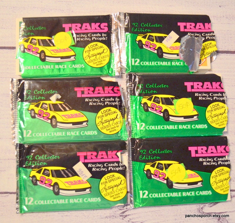 Traks Racing Cards Lot of 6 Opened Packs 1992 NASCAR Trading | Etsy