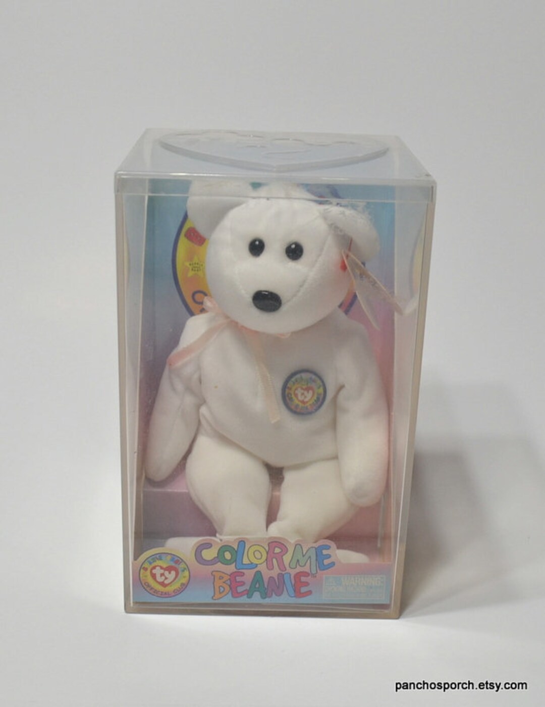 Vintage Ty Color Me Beanie Teddy Bear Unopened White Bear Cub Markers ...