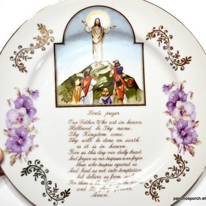 Vintage Lords Prayer Plate Religious Decorative Plate Jesus Followers ...