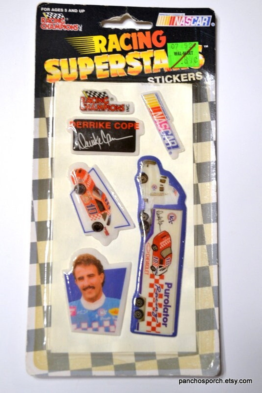 Vintage Derrike Cope Sticker Set Racing Superstars Purolator Racing ...