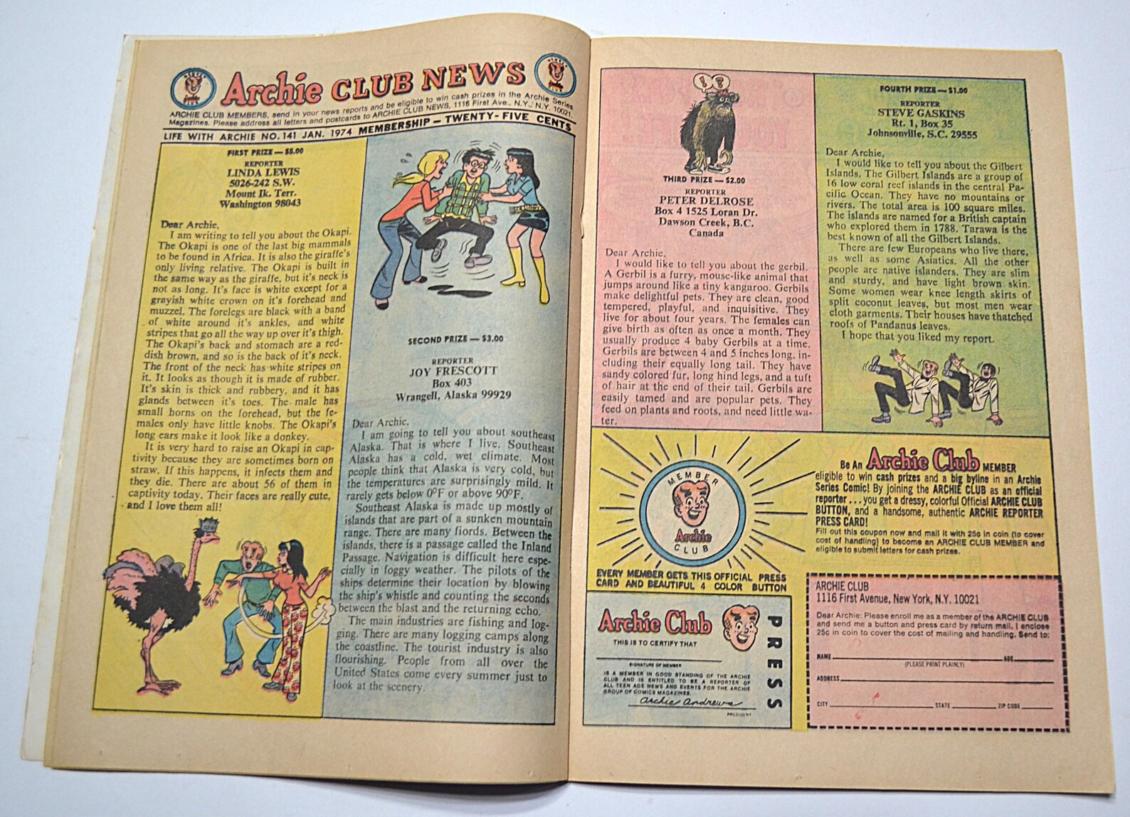 Vintage Life With Archie Comic Book, January 1974 Archie Comics No 141 ...