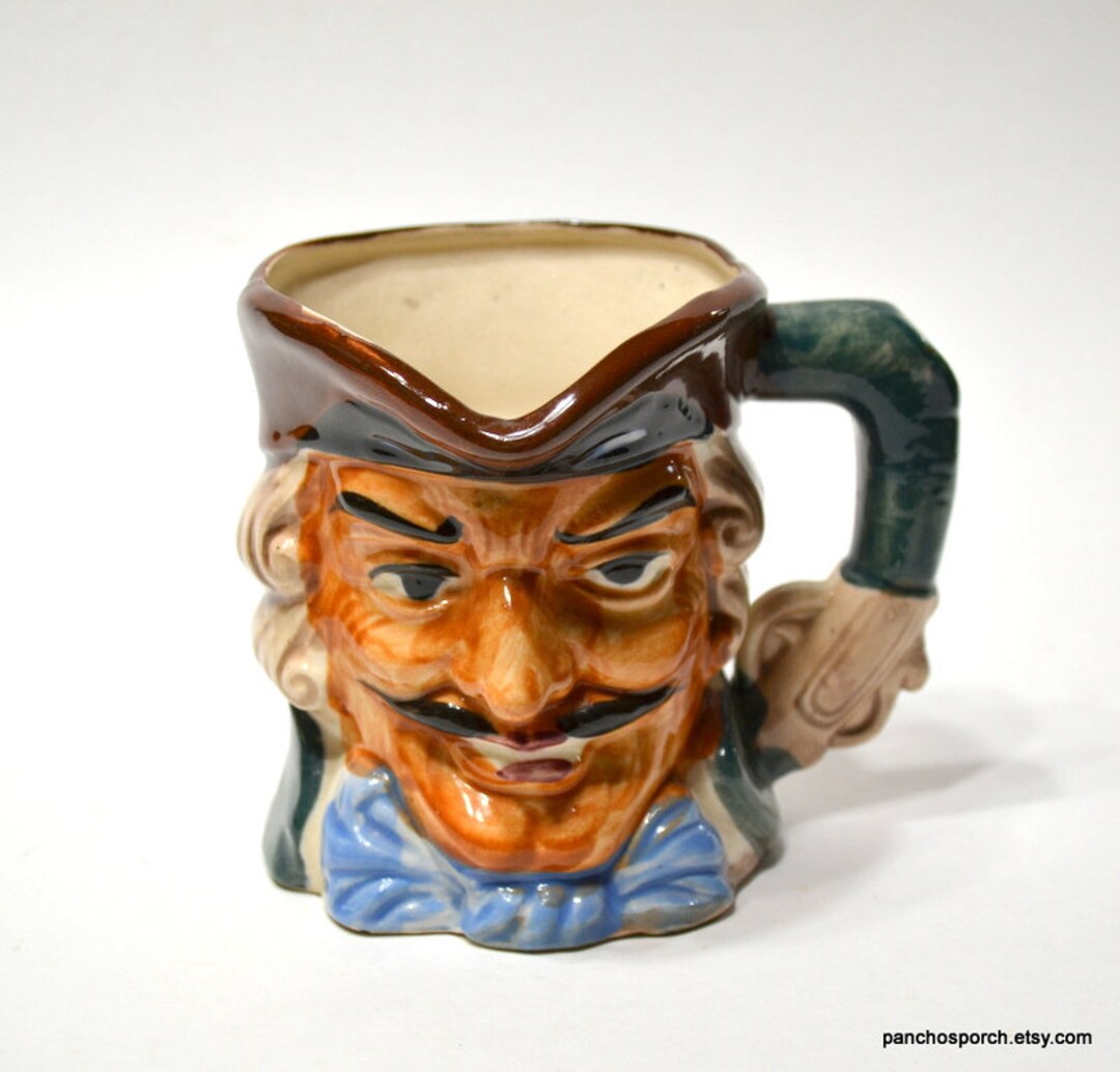 Vintage Occupied Japan Smiling Pirate Toby Mug Jug Brown Hat Moustache ...