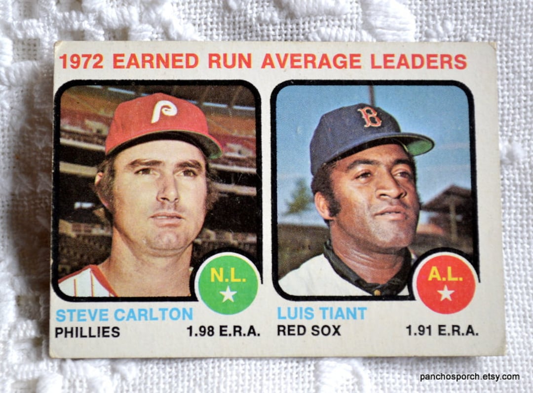 Steve CARLTON Luis TIANT Baseball Card 1973 Topps No 65 ERA Leaders ...