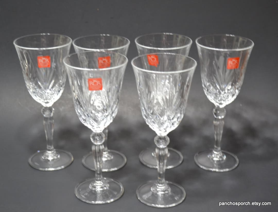 Vintage RCR Crystal Wine Glass Set: Italian Stemware, Set of 6 - Etsy