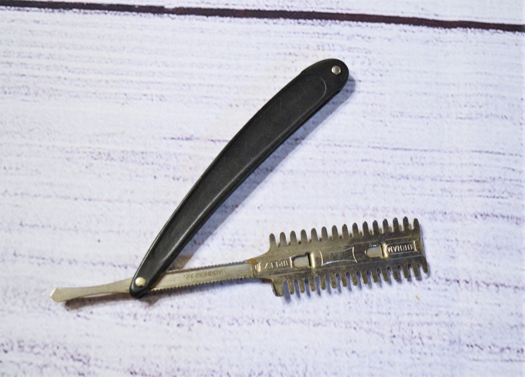 Vintage Durham Duplex Razor: Black Celluloid Handle, Barber Shop Decor ...
