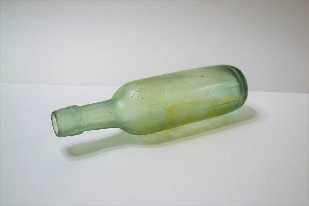 Vintage Green Glass Ginger Ale Bottle: Round Bottom Collectible - Etsy
