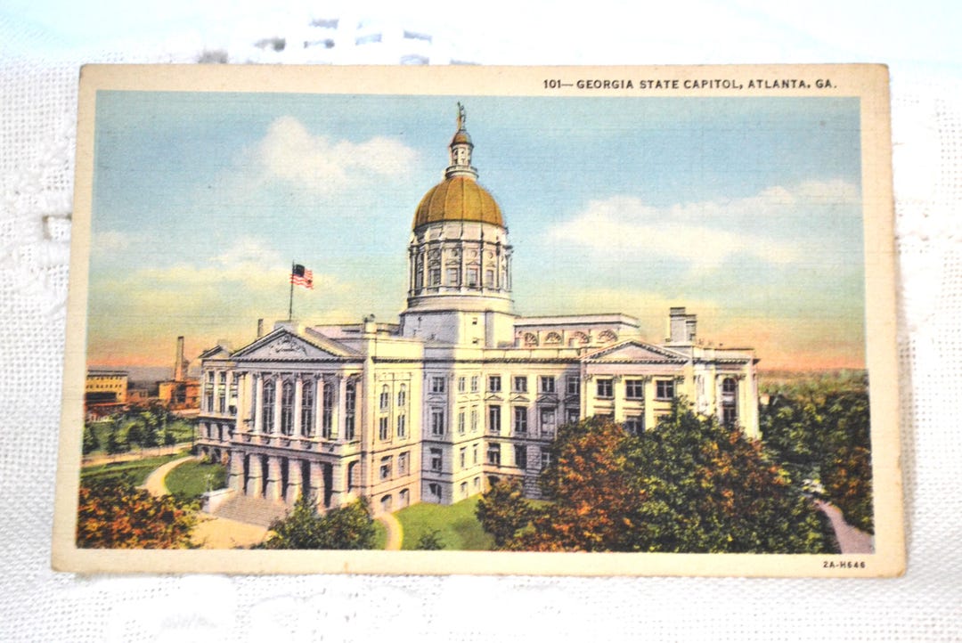 Vintage GEORGIA Postcard Atlanta State Capitol Building Southern State ...