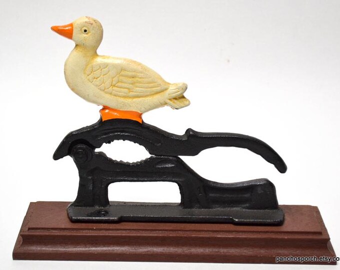 Vintage Duck Nutcracker: Cast Iron Bird, Wooden Base Kitsch Decor - Etsy