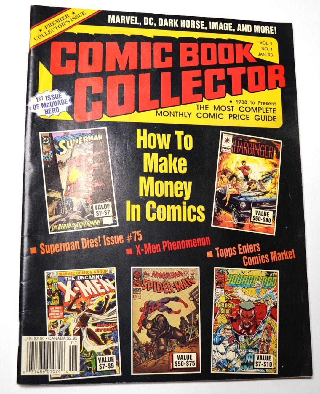 Vintage Comic Book Collector Magazine January 1993 First Premiere Issue ...