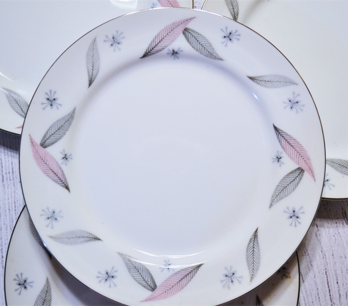 Vintage Serenade Salad Plate Set of 4 Narumi Pastel Pink Gray - Etsy