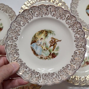 Vintage SERENADE Bread Plate Set of 6 Sebring Pottery People Musician ...