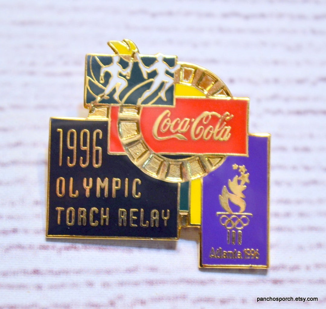 Vintage Atlanta Olympic Torch Relay Team Pin Pinback 1996 Summer ...