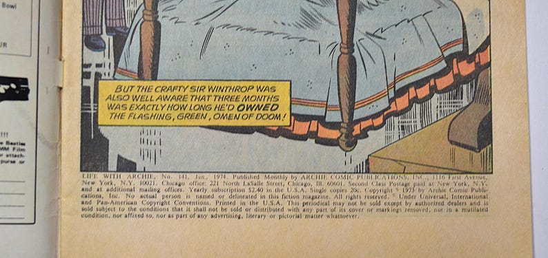 Vintage Life With Archie Comic Book, January 1974 Archie Comics No 141 ...