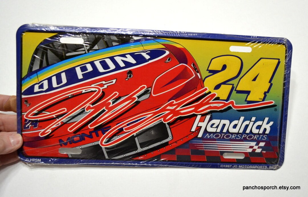 Vintage Jeff Gordon No 24 Metal License Plate 1997 Race Car Driver Car ...