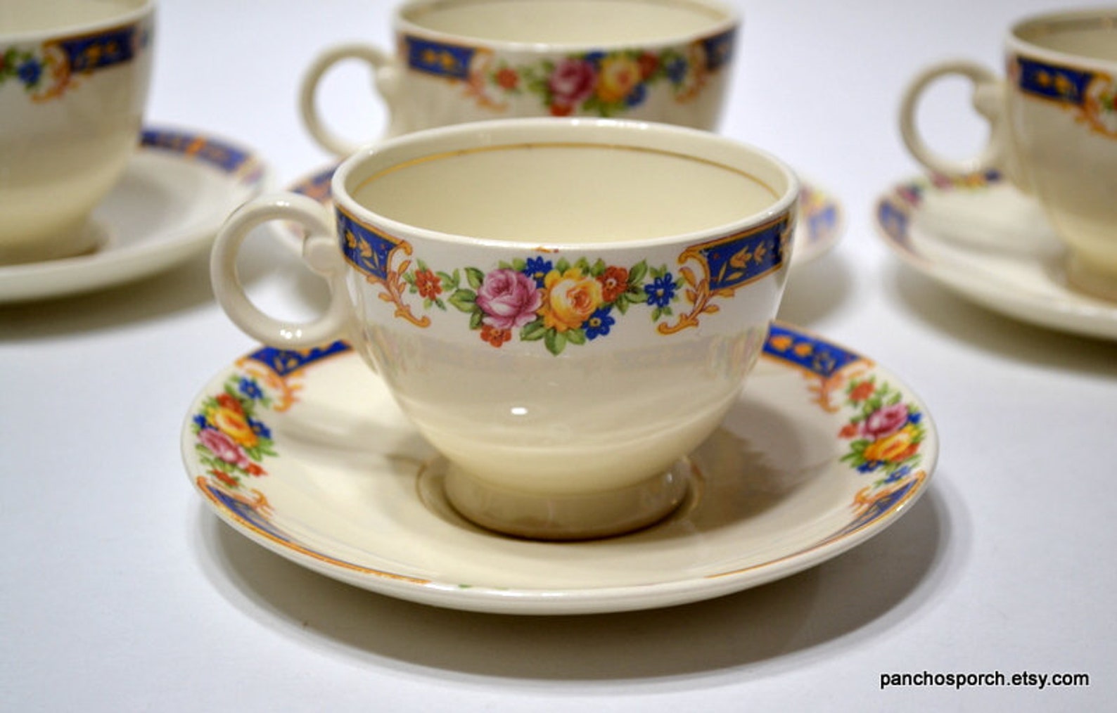 Vintage TST Floral Cup and Saucer Set: Art Deco Wedding China - Etsy