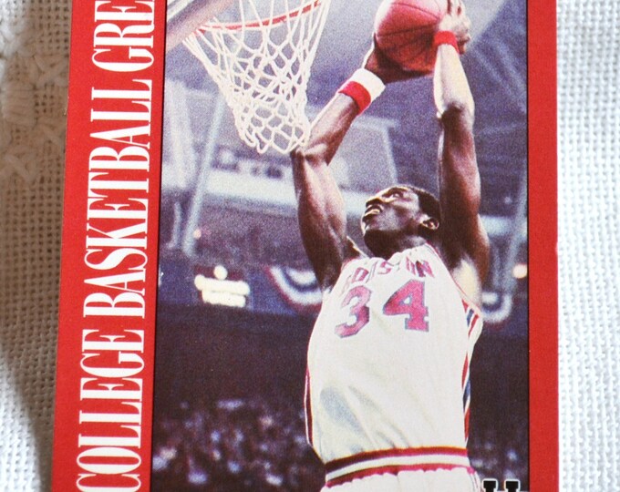 HAKEEM OLAJUWON Basketball Card 1992 Kelloggs College Basketball Greats ...