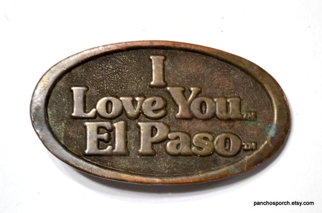 Vintage EL PASO Belt Buckle I Love You 1970s Adezy Buckle Worn ...
