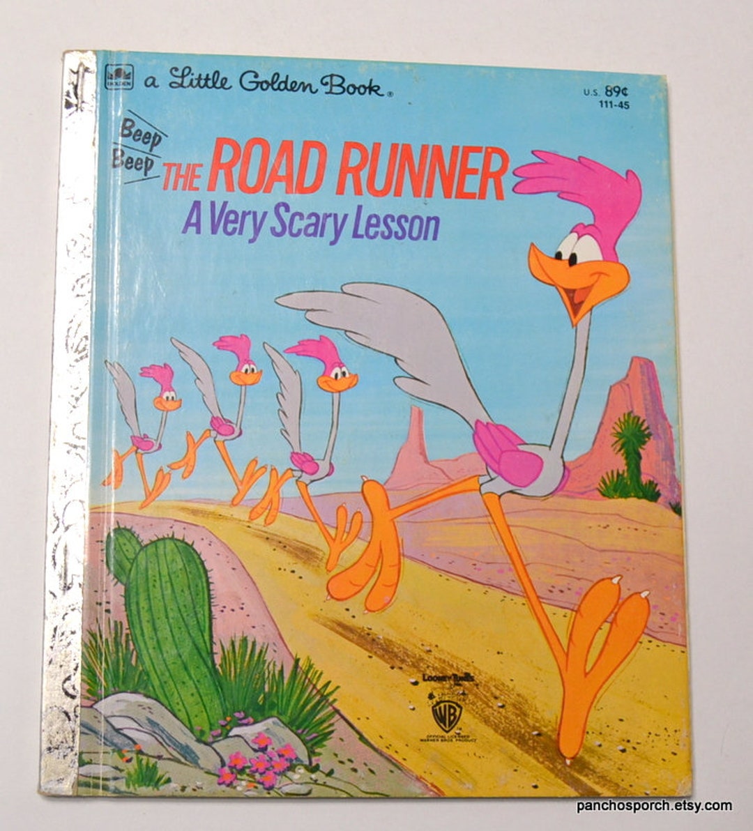 Vintage ROAD RUNNER Very Scary Lesson Little Golden Book Warner Bros ...