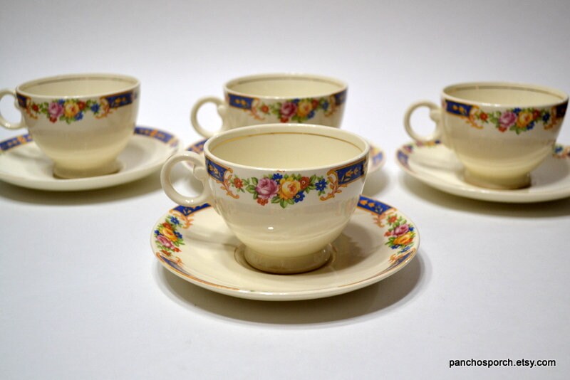 Vintage TST Floral Cup and Saucer Set: Art Deco Wedding China - Etsy