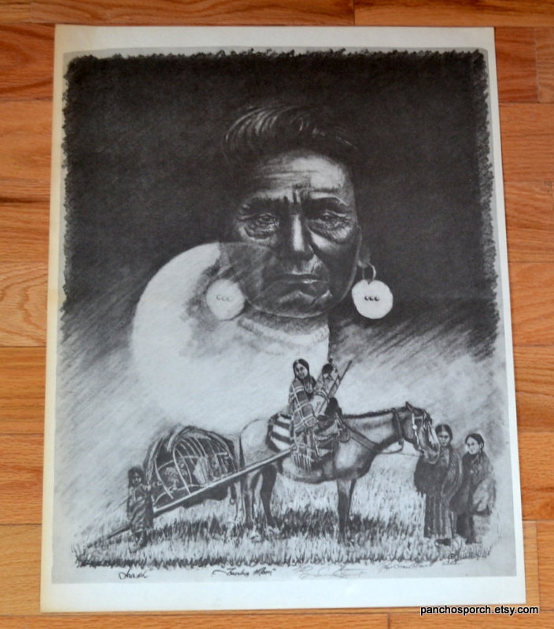 Vintage Traveling Moon Art Print by Roger Samuel Stewart Signed Ready ...