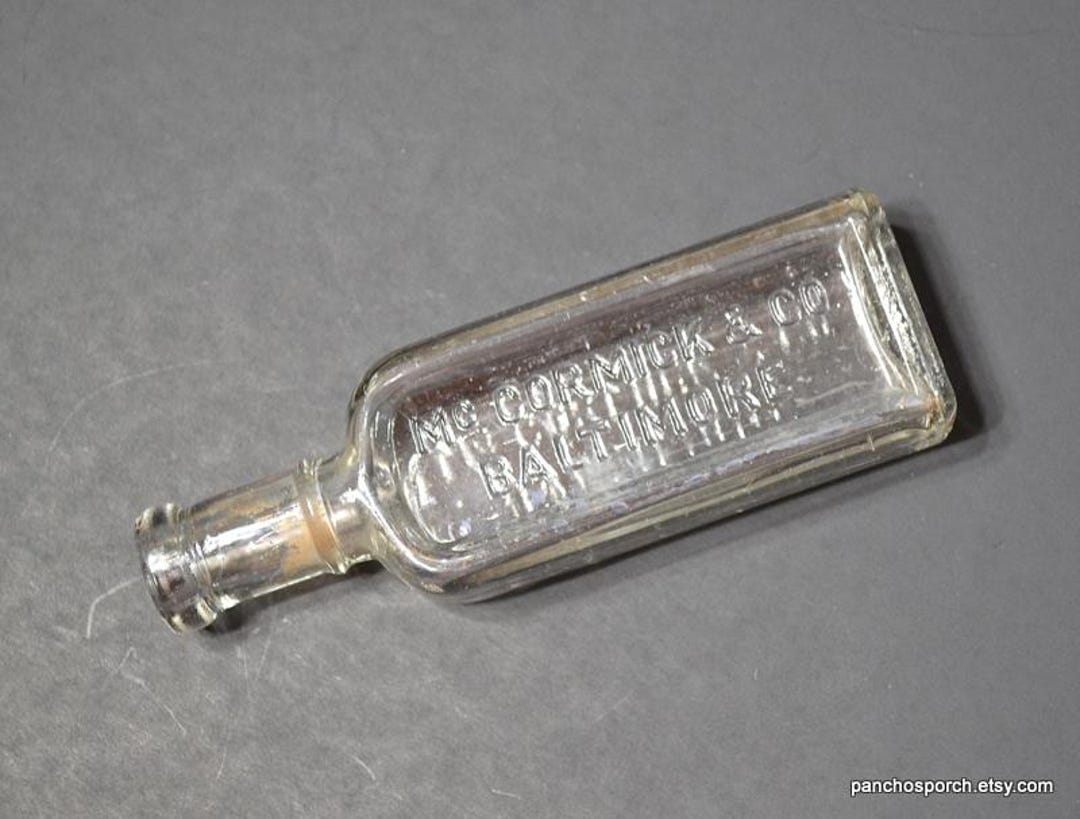 Vintage Mccormick Bottle Clear Embossed Glass Extract Bottle Baltimore ...
