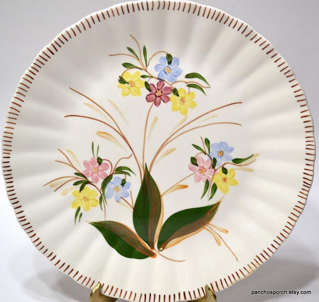 Vintage Blue Ridge Pottery Dinner Plate: Memphis Pattern Floral Decor ...